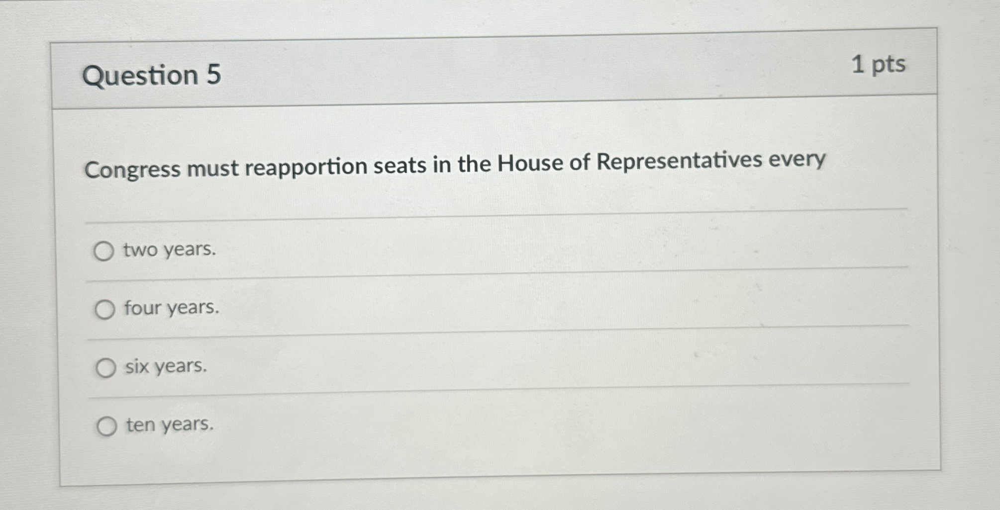 Solved Question 51 ﻿ptsCongress must reapportion seats in | Chegg.com