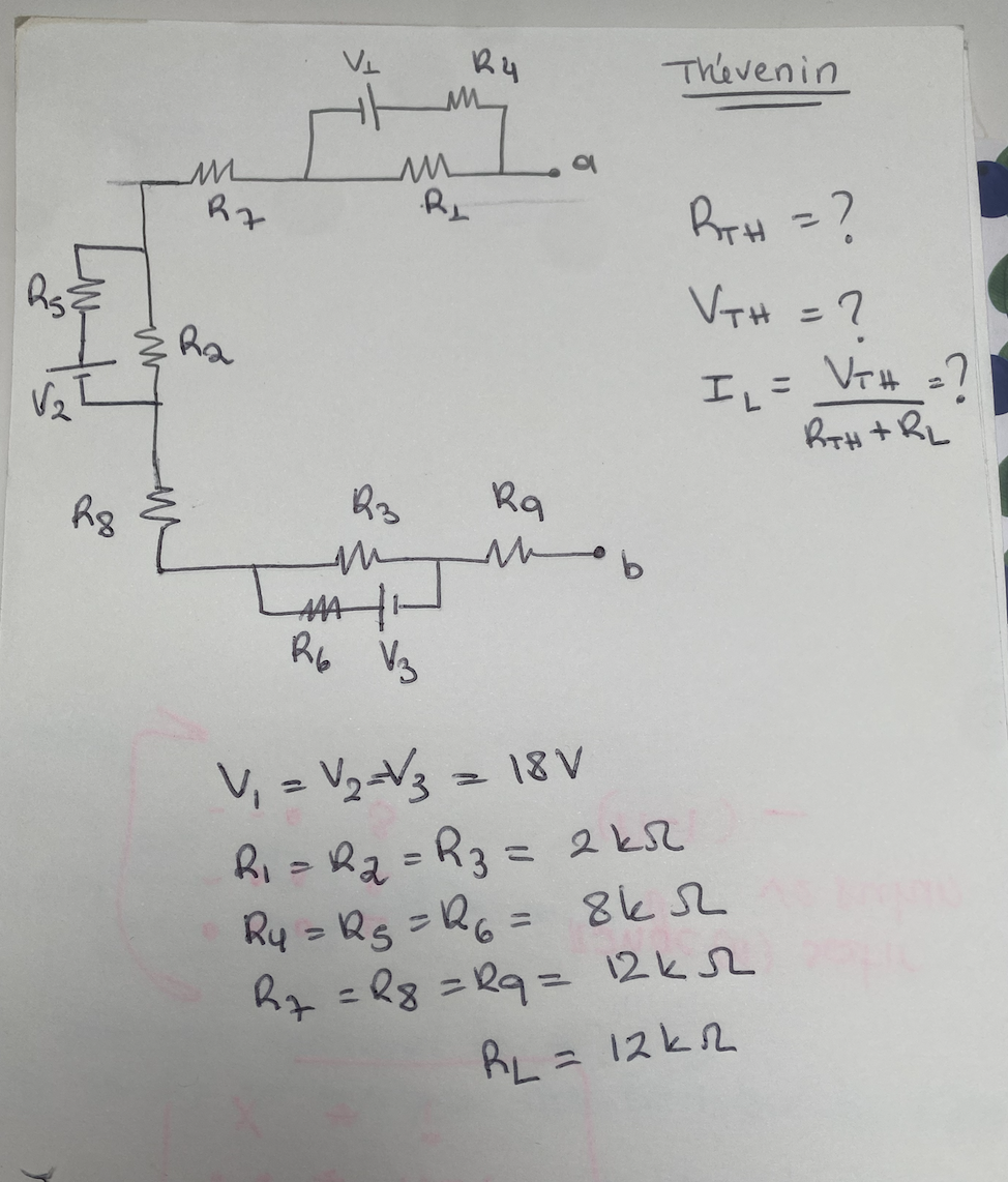 Solved TheveninRTH=VTH=IL=VTHRTH+RL=V1=V2=V3=18VR1=R2=R3=2kΩ | Chegg.com