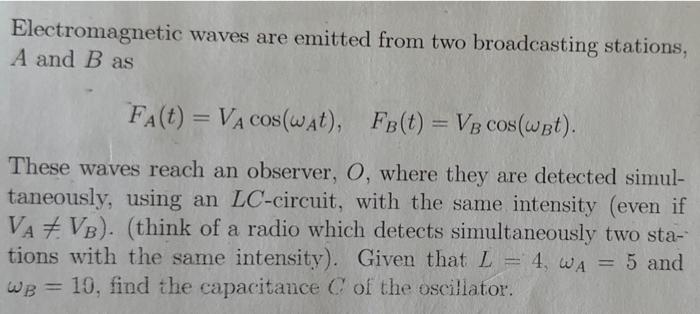 Solved Electromagnetic waves are emitted from two | Chegg.com