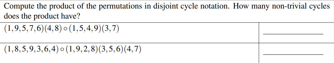 Solved Compute the product of the permutations in disjoint | Chegg.com