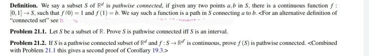 Solved Definition. We say a subset S of Ris pathwise | Chegg.com