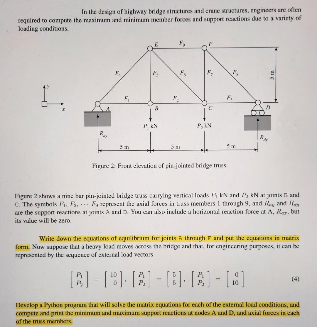 Solved In the design of highway bridge structures and crane | Chegg.com