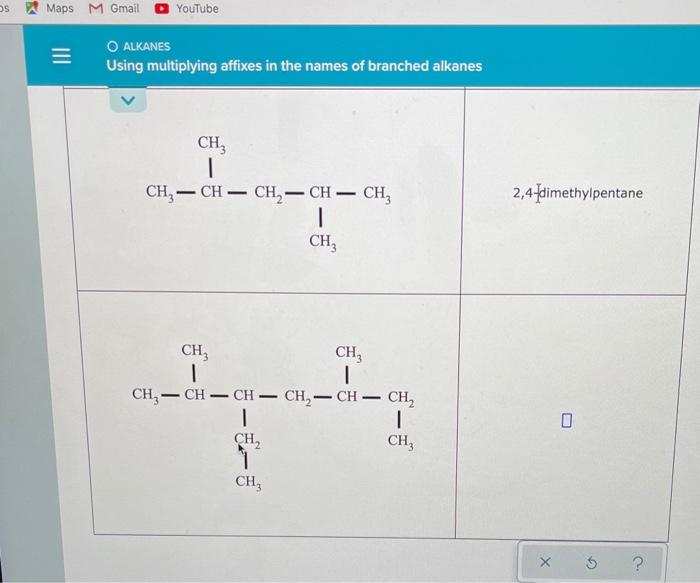 Solved = Using multiplying affixes in the names of branched | Chegg.com