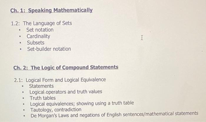 Solved 1.2: The Language of Sets - Set notation - | Chegg.com