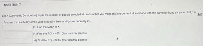Solved Let X (Geometric Distribution) equal the number of | Chegg.com