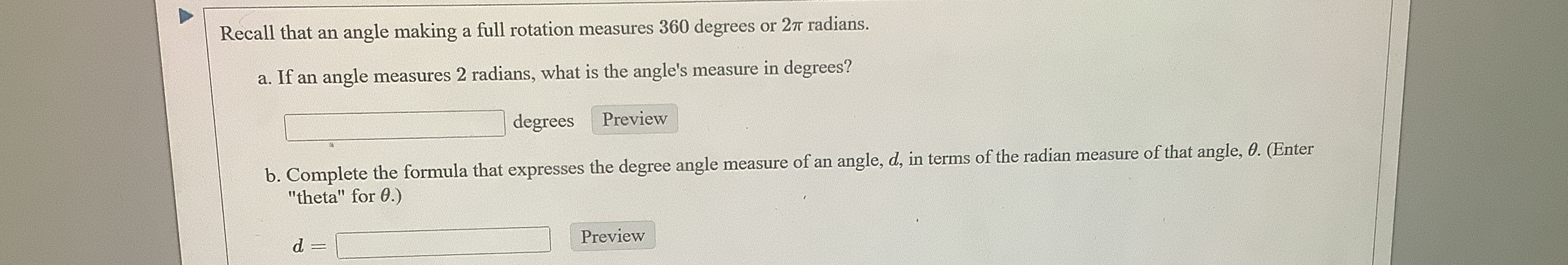 Solved Recall That An Angle Making A Full Rotation Measures