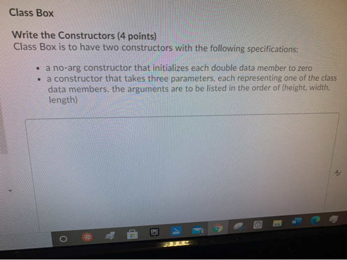 Solved Class Box Write the Constructors (4 points) Class Box | Chegg.com