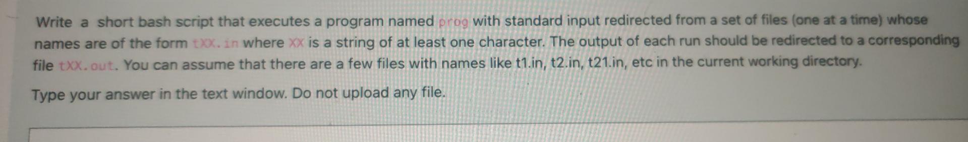 Solved Write a short bash script that executes a | Chegg.com