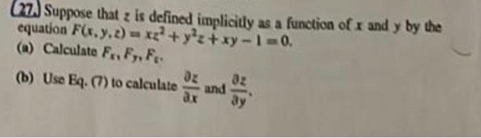 Solved 27. Suppose that z is defined implicitly as a | Chegg.com