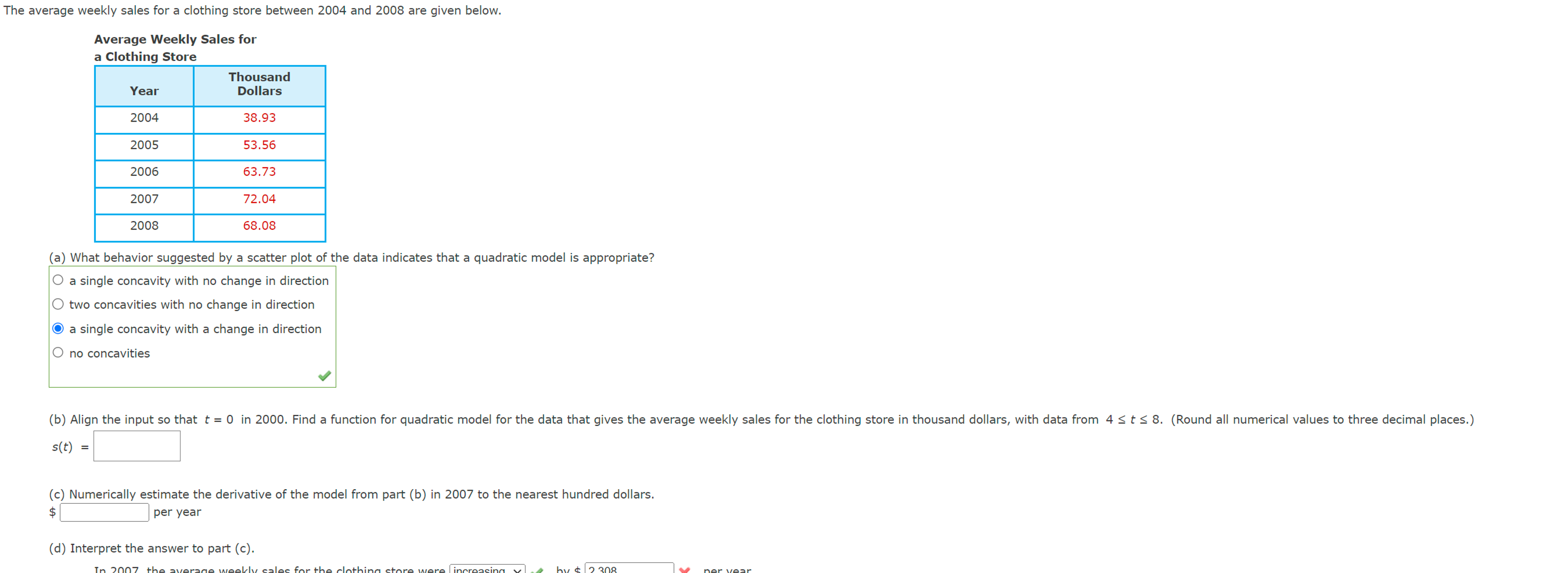 Solved The average weekly sales for a clothing store between | Chegg.com