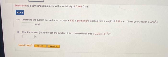 Solved Germanium is a semiconducting metal with a | Chegg.com