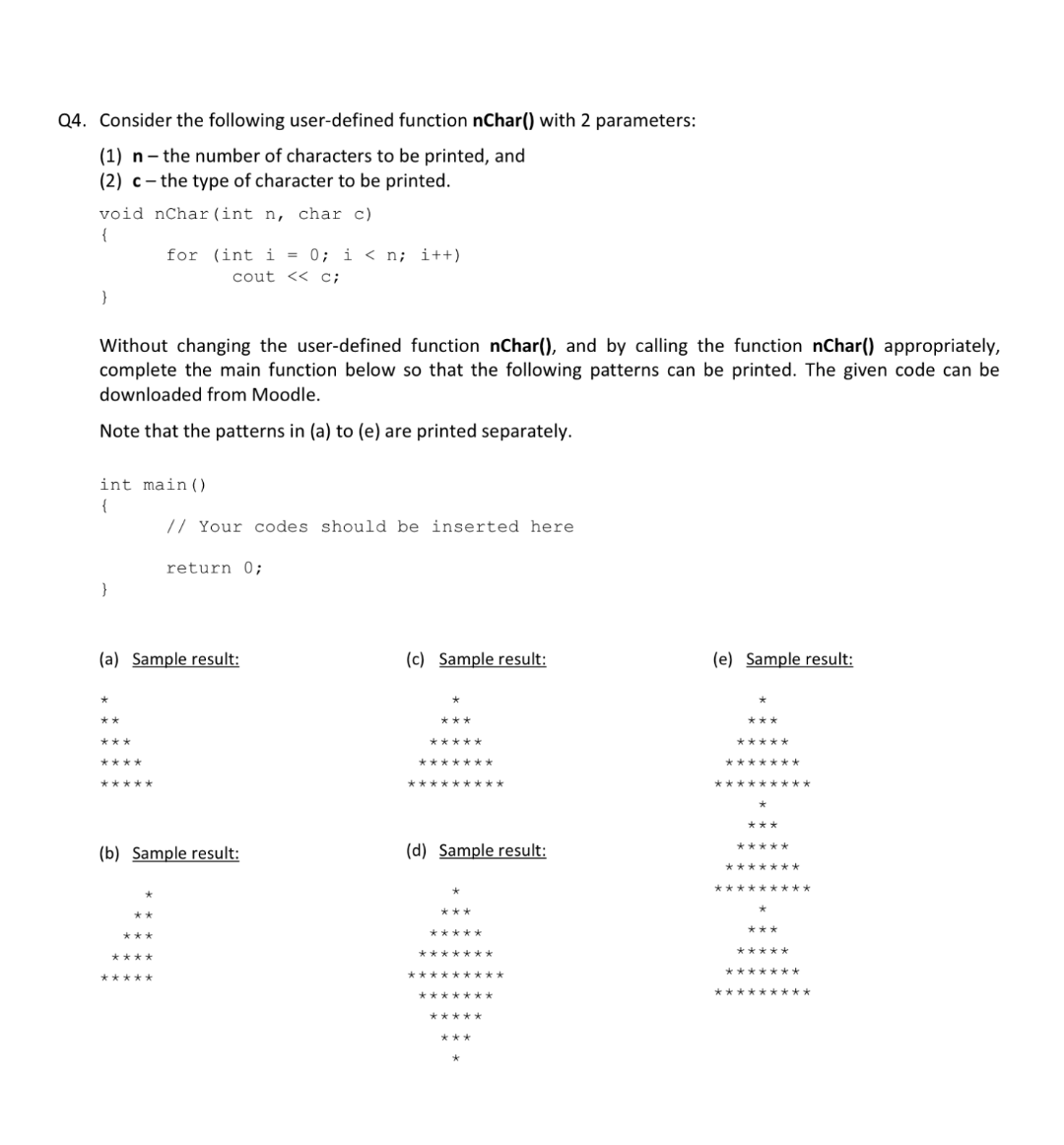 Solved Q4. ﻿Consider the following user-defined function | Chegg.com