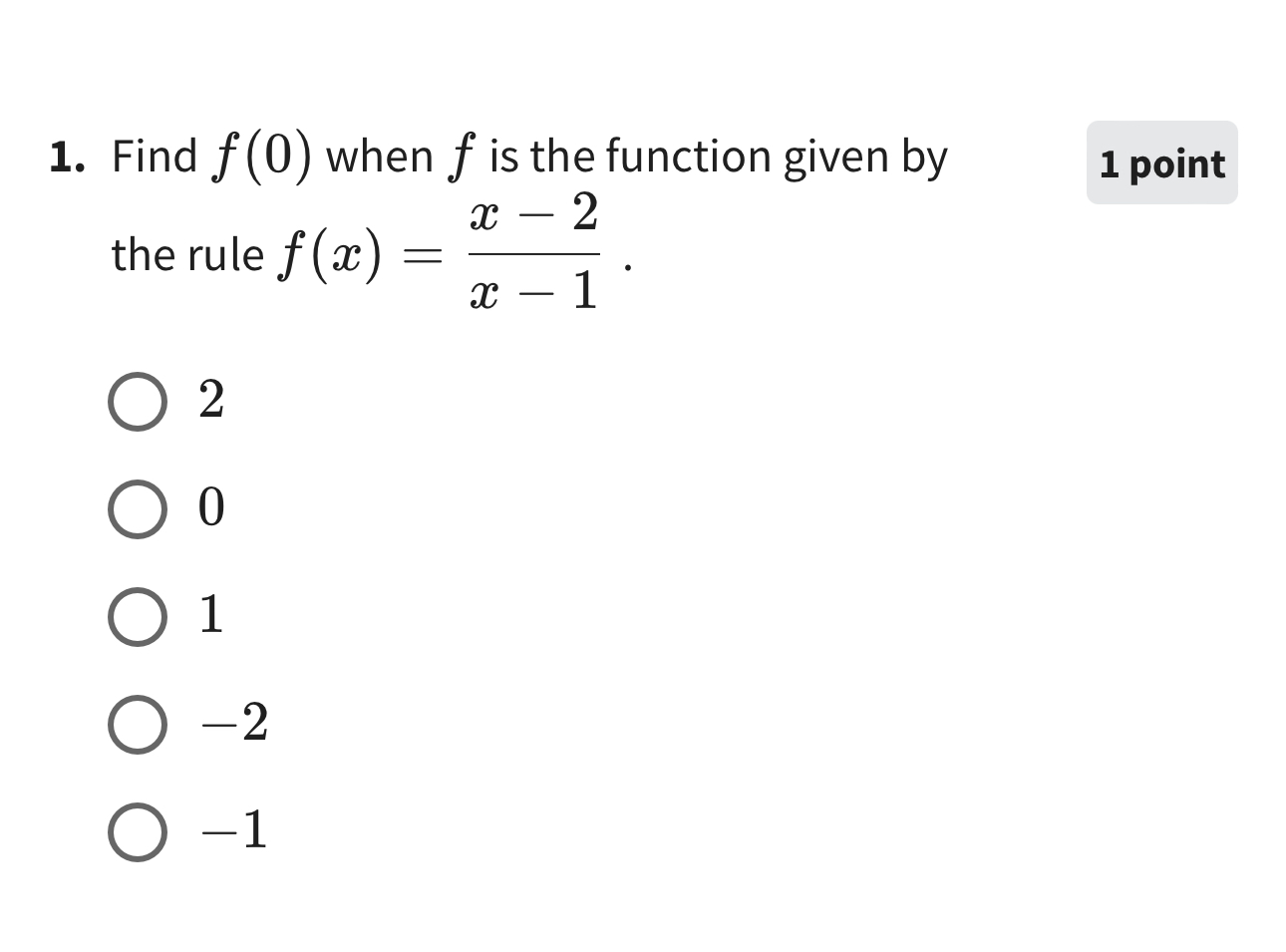 Solved Find f(0) ﻿when f ﻿is the function given by1 | Chegg.com