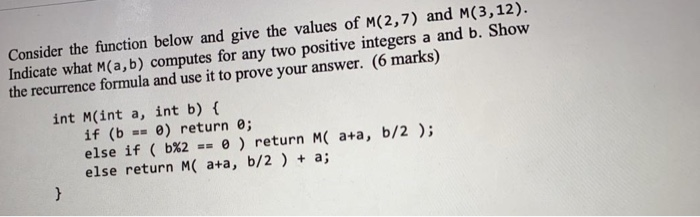 Solved Consider the function below and give the values of | Chegg.com