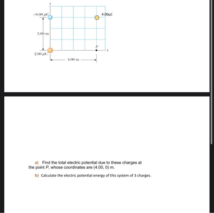 Solved a) Find the total electric potential due to these | Chegg.com