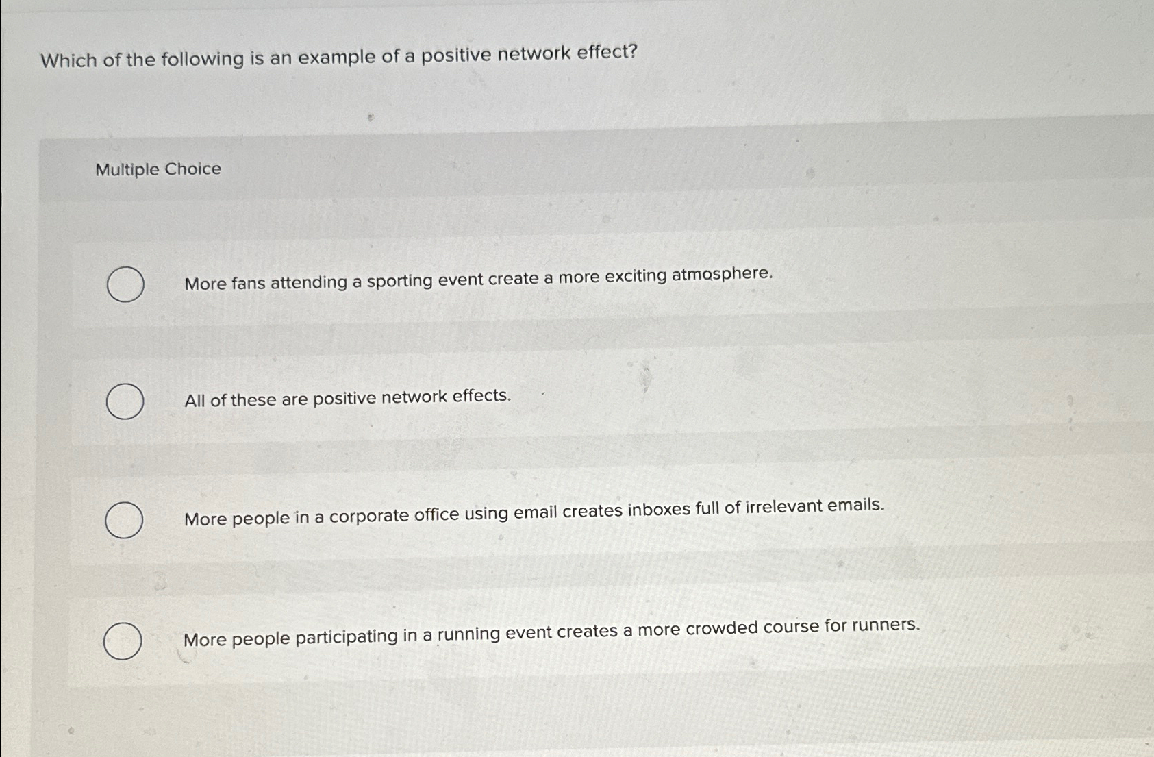 Solved Which of the following is an example of a positive | Chegg.com