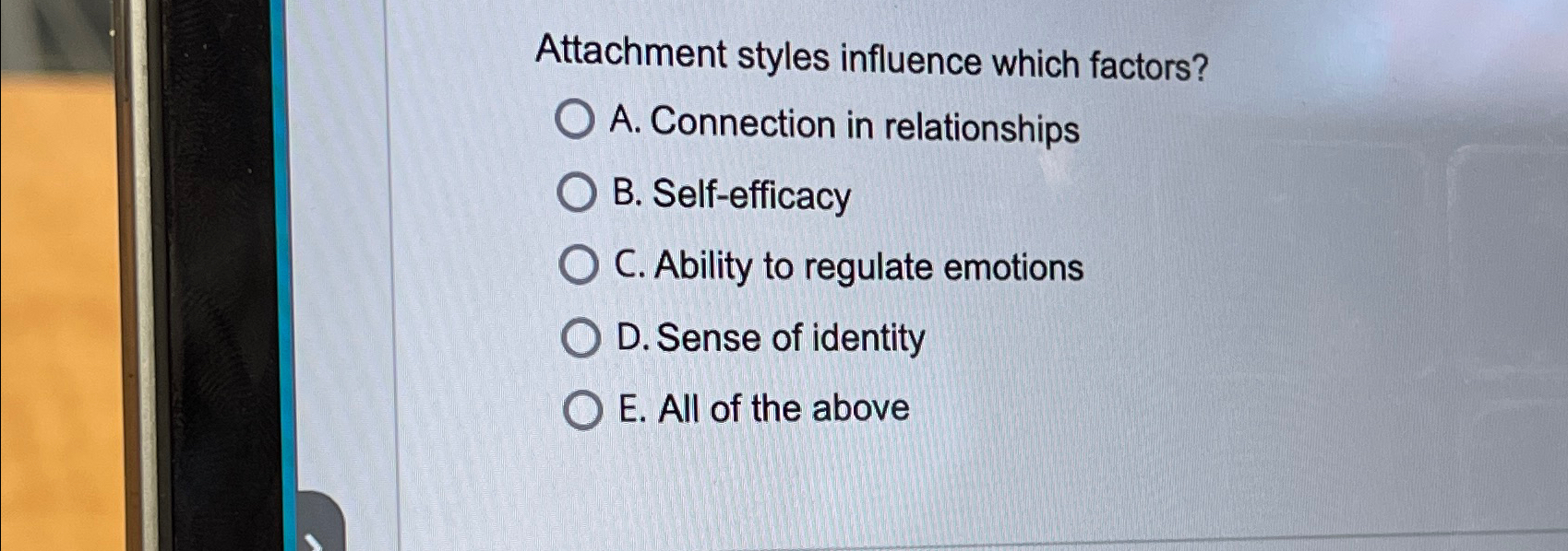 Solved Attachment styles influence which factors?A. | Chegg.com