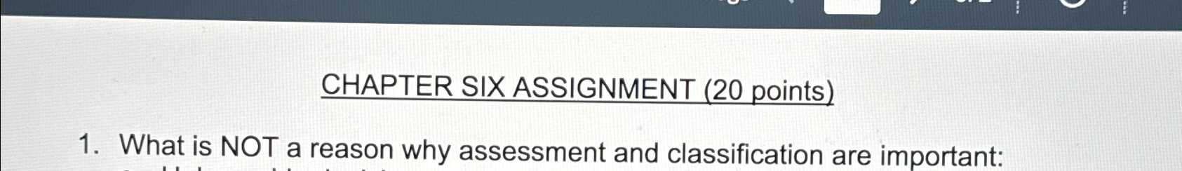 Solved CHAPTER SIX ASSIGNMENT (20 ﻿points)What is NOT a | Chegg.com