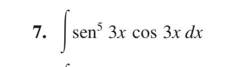 Solved 7. sen 3x cos 3x dx ” | Chegg.com