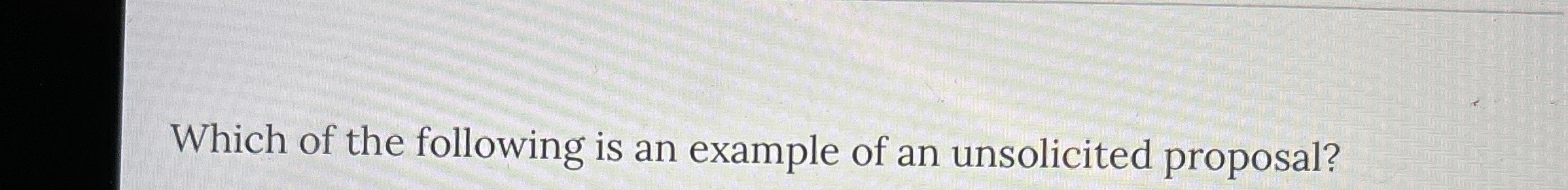 Solved Which of the following is an example of an | Chegg.com