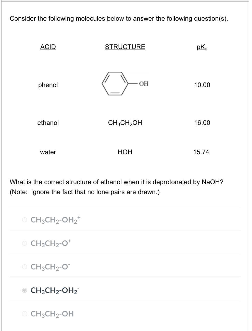 Solved Consider the following molecules below to answer the | Chegg.com