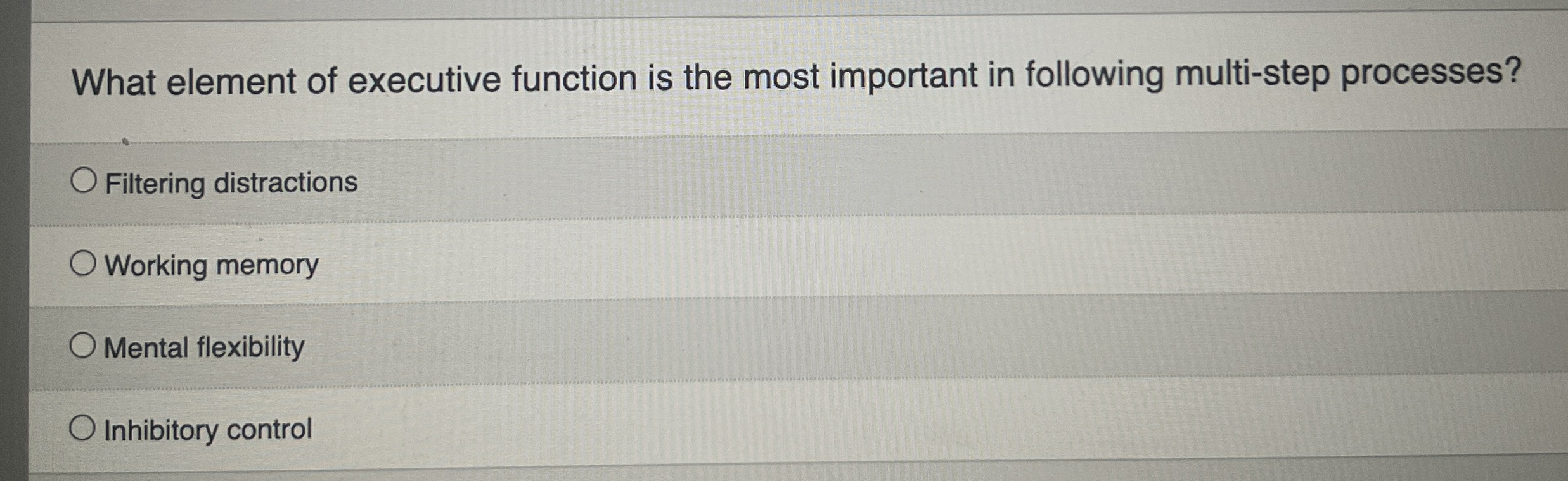 Solved What element of executive function is the most | Chegg.com