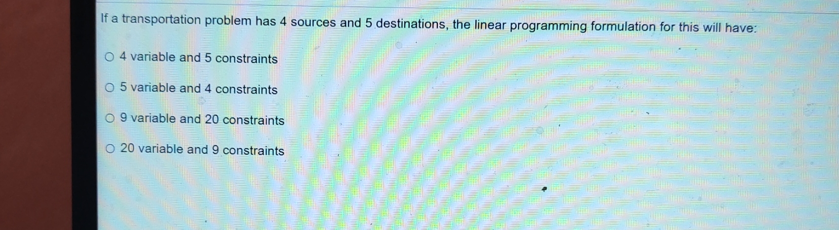 Solved If a transportation problem has 4 ﻿sources and 5 | Chegg.com
