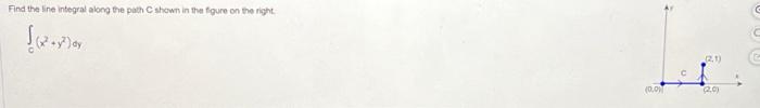 Solved Find the line integral along the path C shown in the | Chegg.com