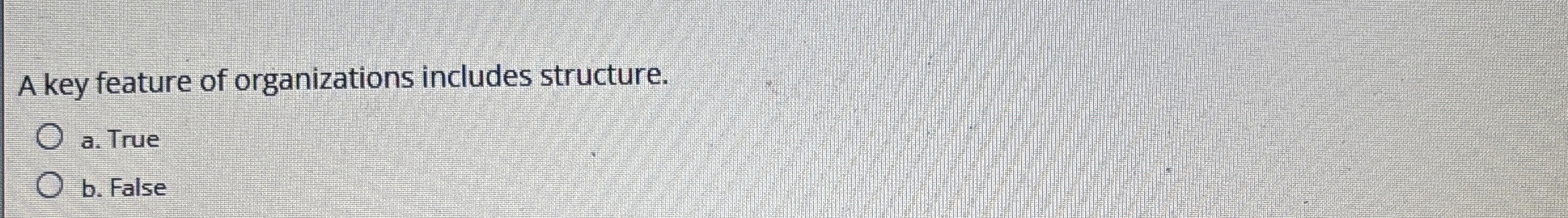 Solved A key feature of organizations includes structure.a. | Chegg.com