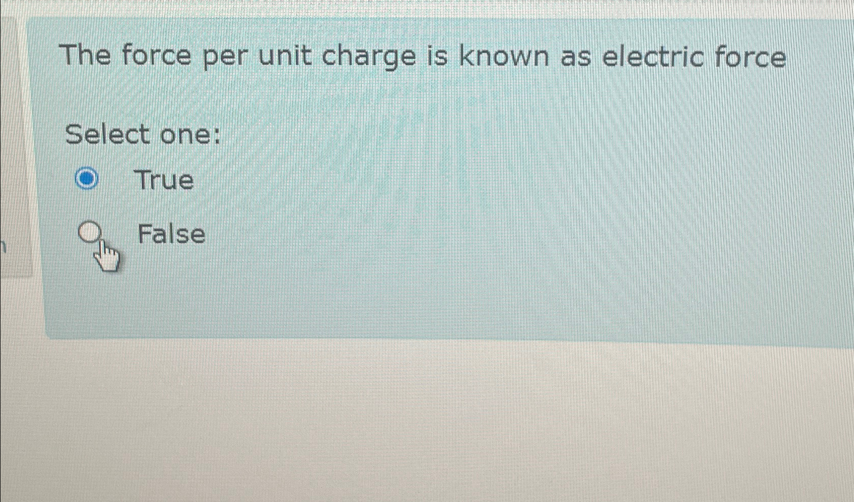 Solved The force per unit charge is known as electric | Chegg.com