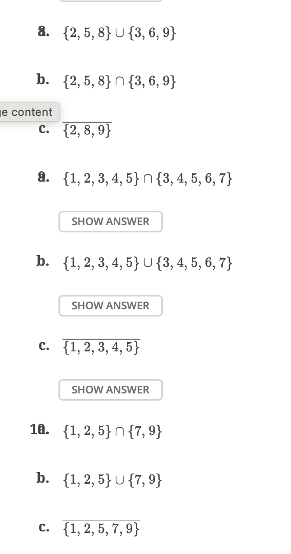 Solved Perform the given set operations in Problems | Chegg.com