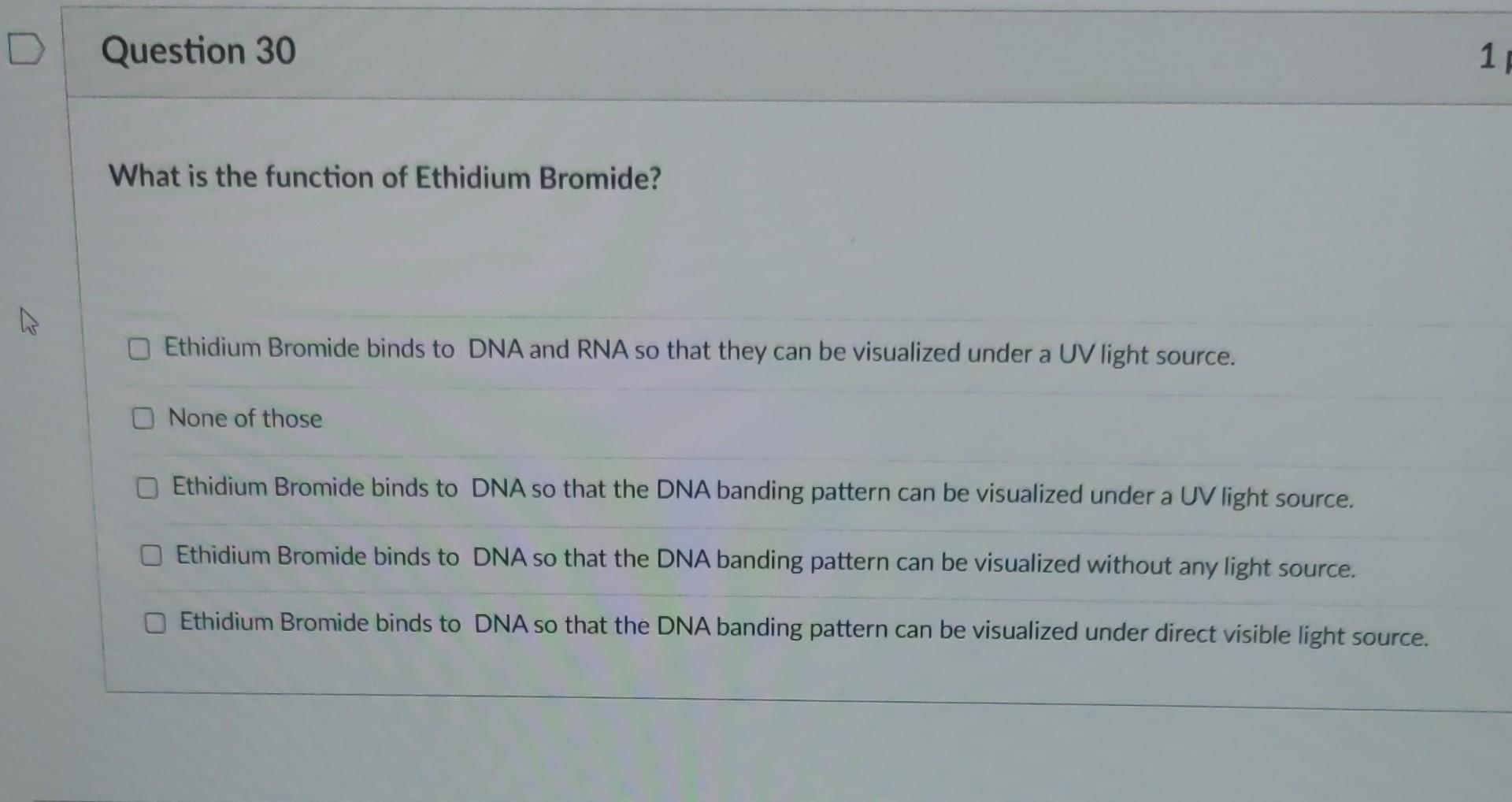 Solved What is the function of Ethidium Bromide? Ethidium | Chegg.com