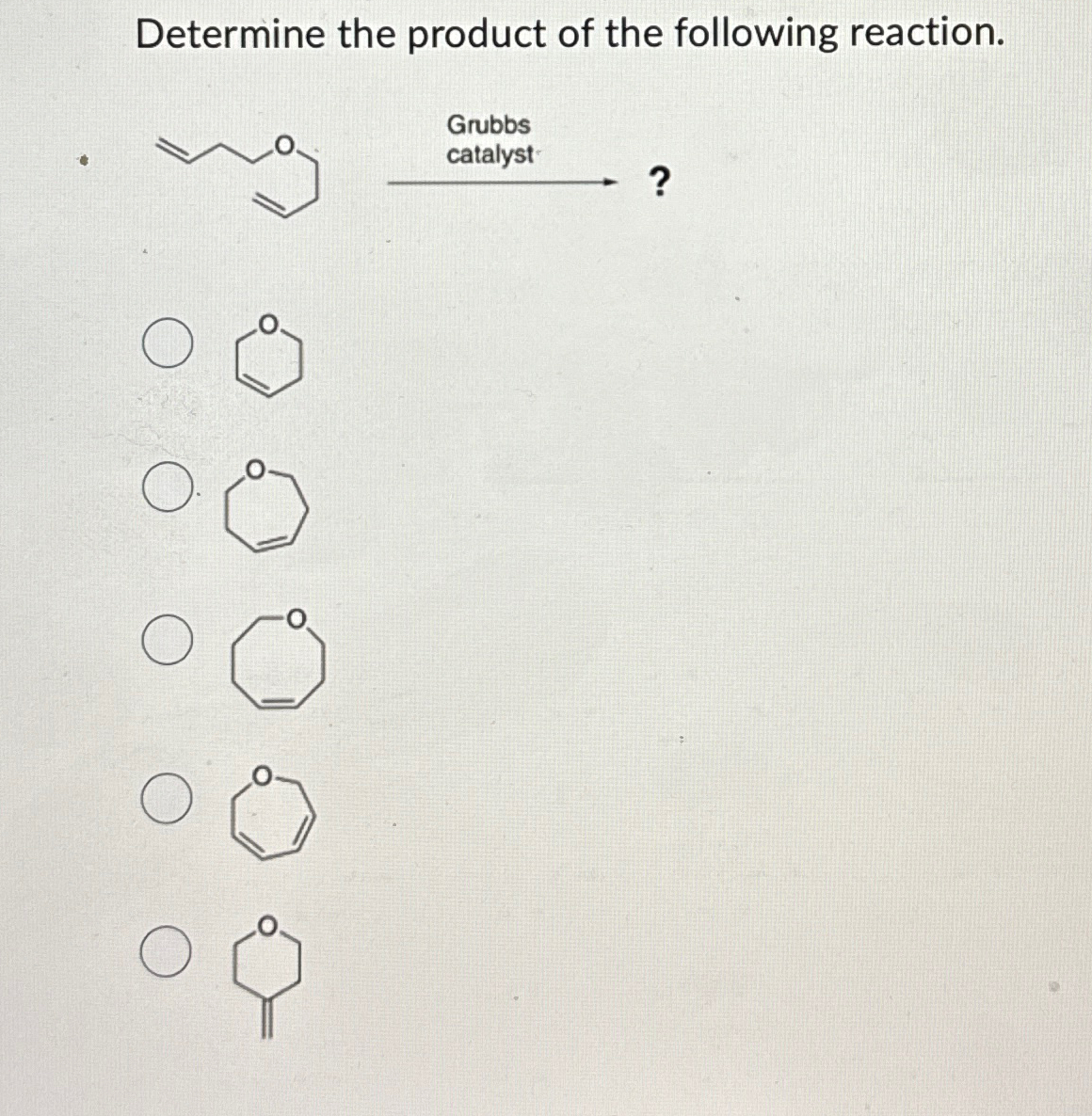 Solved Determine the product of the following reaction. | Chegg.com