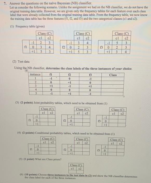 7 Answer The Questions On The Naive Bayesian Nb 