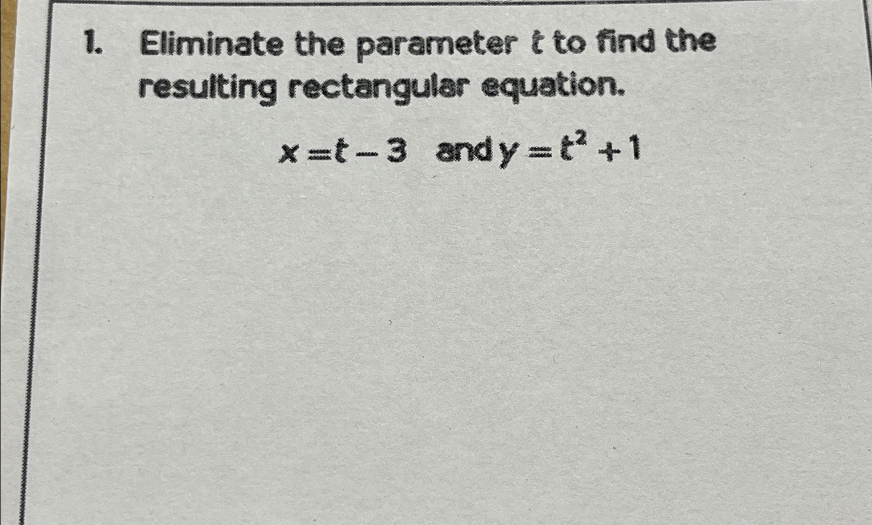 Solved Eliminate the parameter t ﻿to find the resulting | Chegg.com