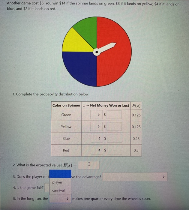 Solved A game is said to be fair if the expected value | Chegg.com