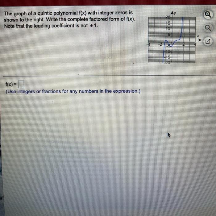 Solved Ay 202 The graph of a quintic polynomial f(x) with | Chegg.com