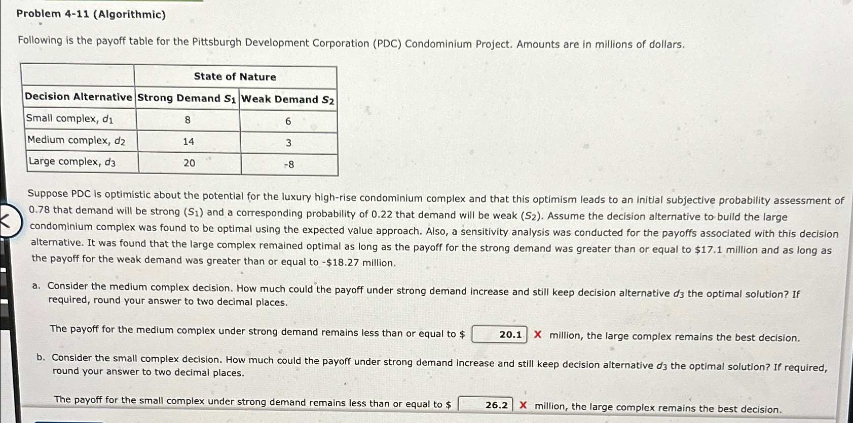 Problem 4-11 (Algorithmic)Following is the payoff | Chegg.com