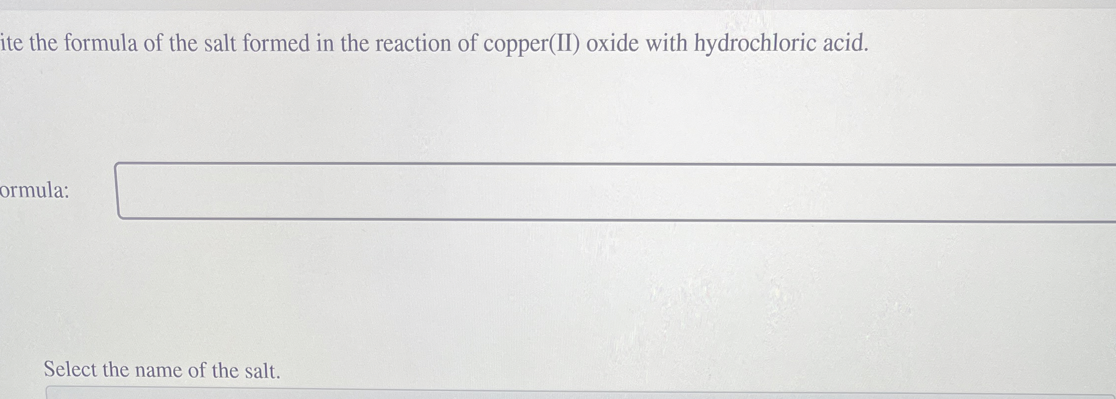 Solved ite the formula of the salt formed in the reaction of | Chegg.com