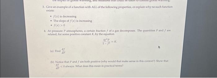 Solved 3. Give an example of a function with ALL of the | Chegg.com