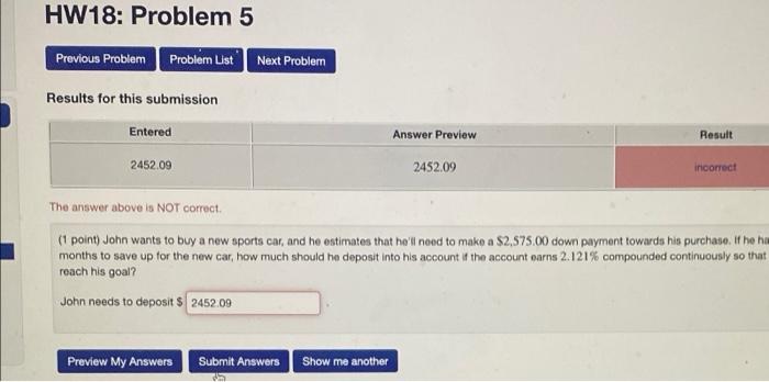 Solved HW18: Problem 5 Previous Problem Problem List Next | Chegg.com
