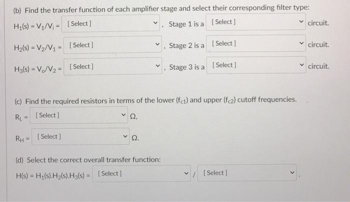 Solved Design a unity-gain bandpass filter, using a cascade | Chegg.com