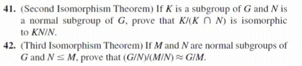 Solved 41. (Second Isomorphism Theorem) If K is a subgroup | Chegg.com