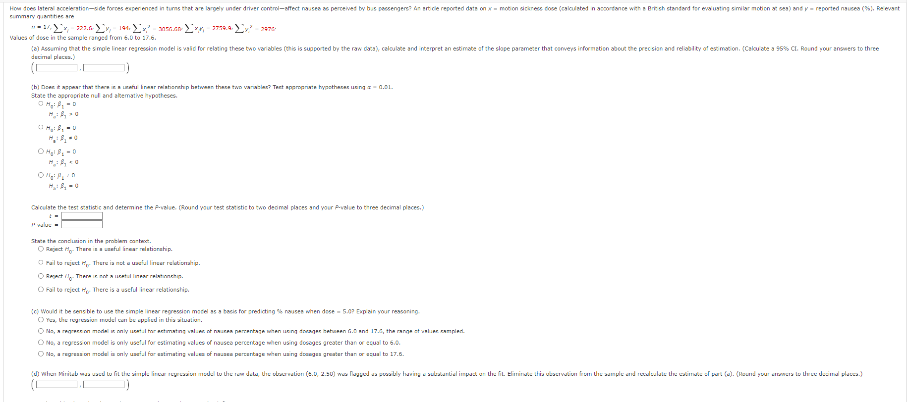 Solved summary quantities | Chegg.com