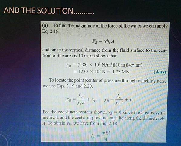 Solved GIVEN The 4-m-diameter circular gate of Fig. E2.6a is | Chegg.com