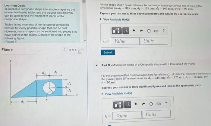 Solved Learning Goal: For the shape shown below, calculate | Chegg.com