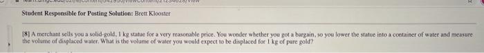 Solved Student Responsible for Posting Solution: Brett | Chegg.com