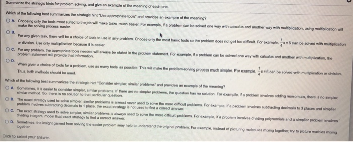 Solved 2 Summarize the strategic hints for problem solving, | Chegg.com