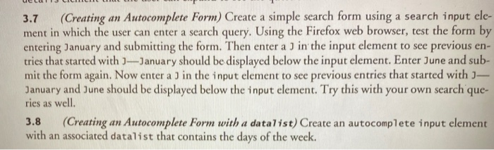 Solved 3 7 Creating An Autocomplete Form Create A Simple