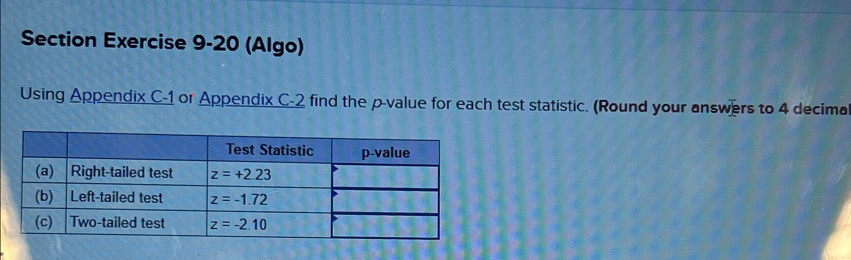 Solved Section Exercise 9-20 (Algo)Using Appendix C-1 ﻿or | Chegg.com